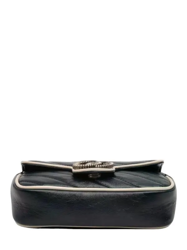Gucci Super Mini Gg Marmont Torchon Flap Crossbody Bag - Blue