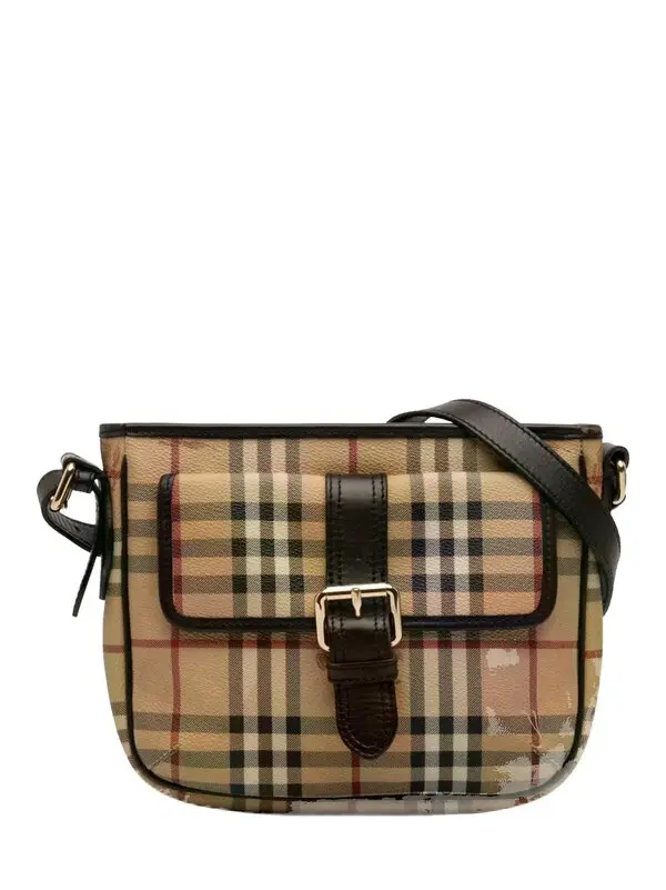 Burberry Haymarket Coated Canvas Crossbody Bag - Neutrals