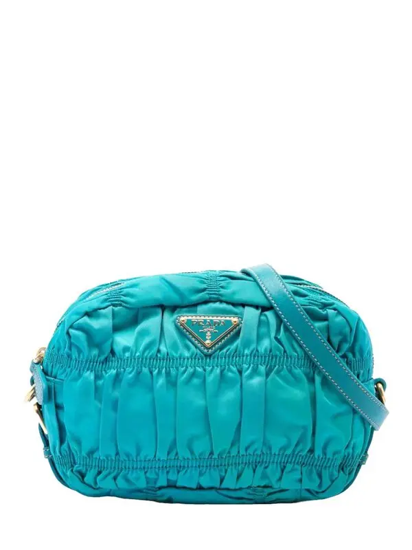 Prada Tessuto Gaufre Crossbody Bag - Blue