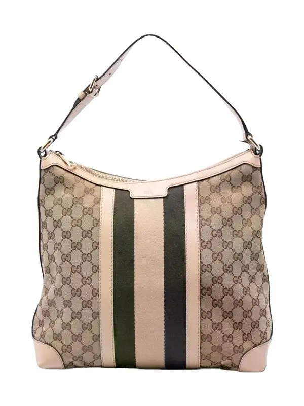 Gucci Gg Canvas Web Shoulder Bag - Neutrals