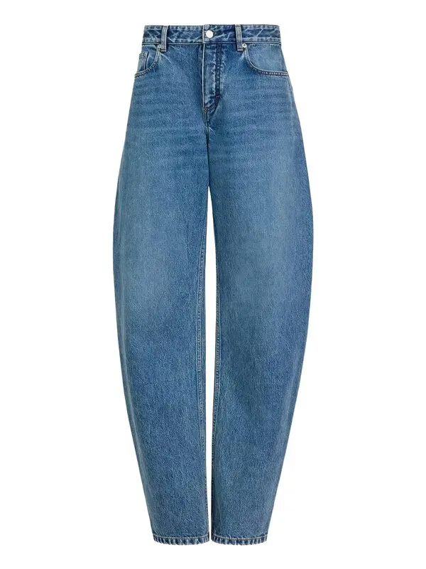 Alaïa High-waisted Denim Jeans With Side Slits - Multicolor