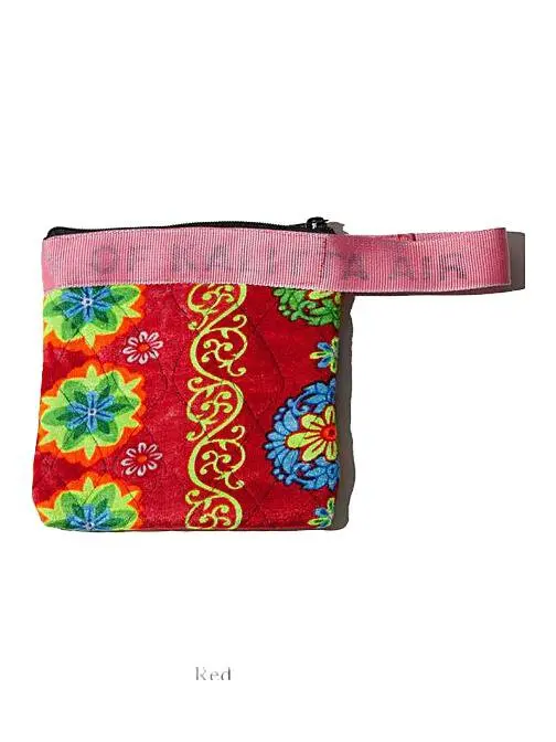 PUEBCO Mao's Fabric Pouch Handcrafted Sustainable Accessory - Red