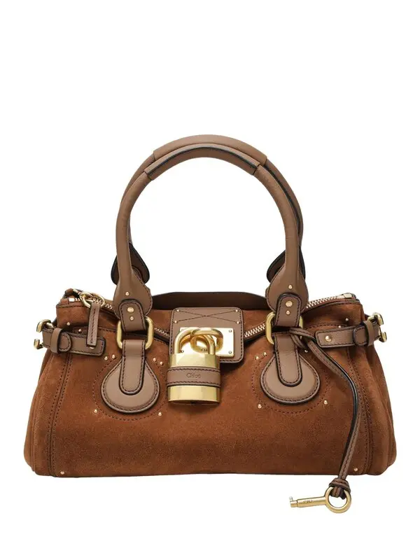 Chloé Paddington Suede Calf Leather Bag - Brown