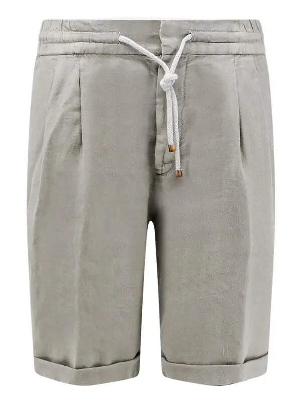 Brunello Cucinelli Linen Bermuda Shorts With Drawstring - Multicolor