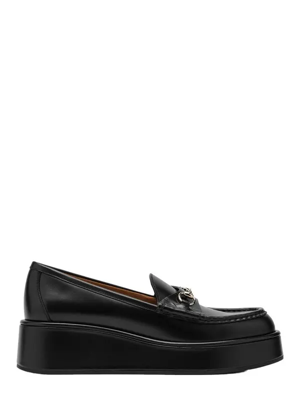 Gucci Platform Loafer With Horsebit Detail - Black