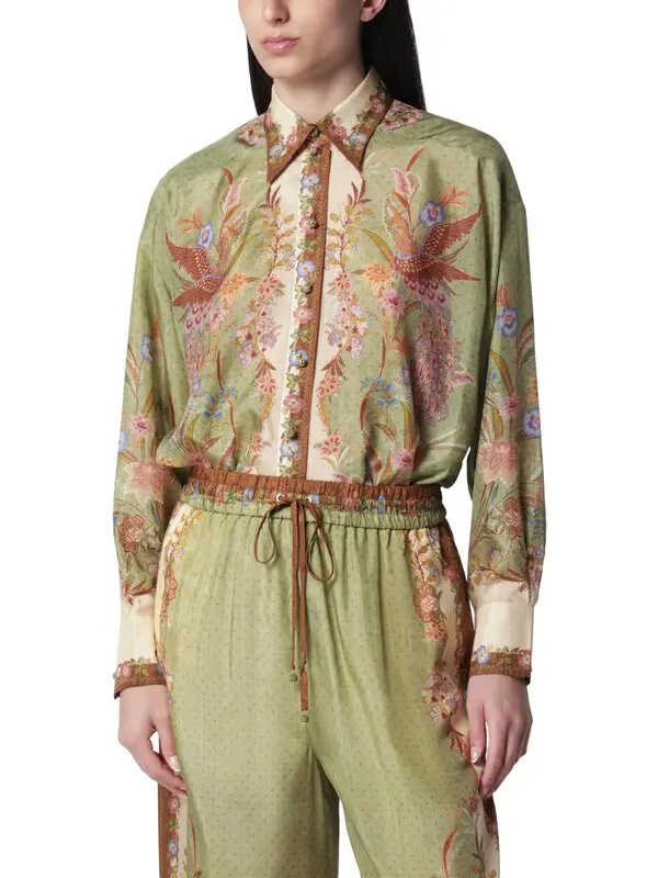Zimmermann Indra Floral Print Silk Shirt - Multicolor