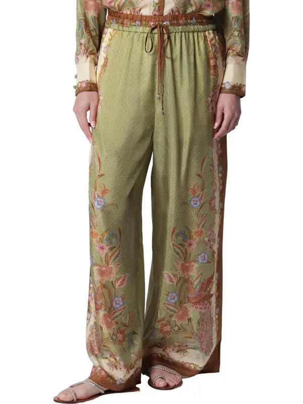 Zimmermann Indra Relaxed Trousers With Floral Print - Multicolor