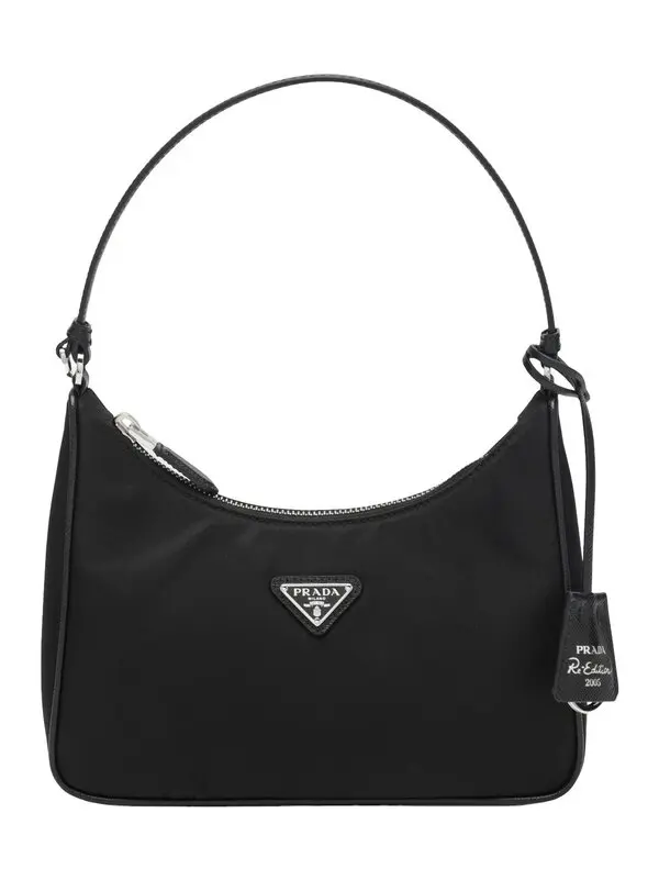 Prada Re-edition 2005 Mini Bag In Re-nylon And Saffiano Leather - Black