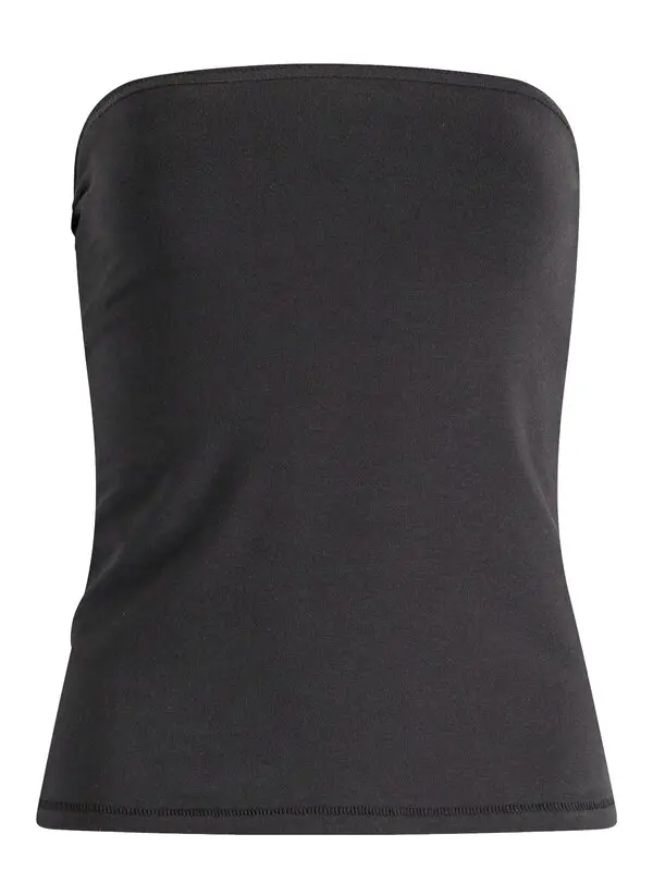 SKIMS Cotton Jersey Strapless Tube Top - Soot