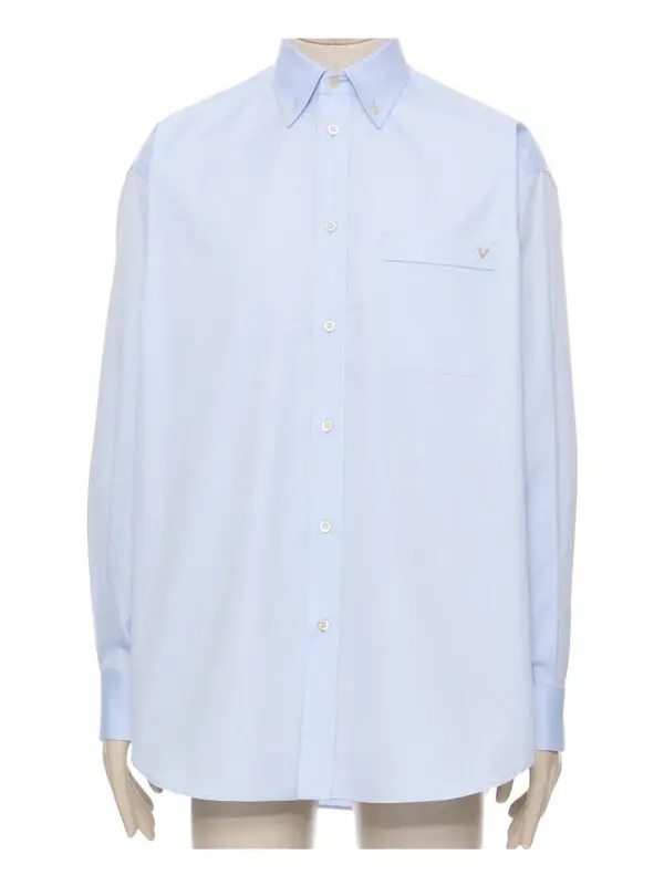 Valentino Garavani Collared Long-sleeved Shirt - Blue