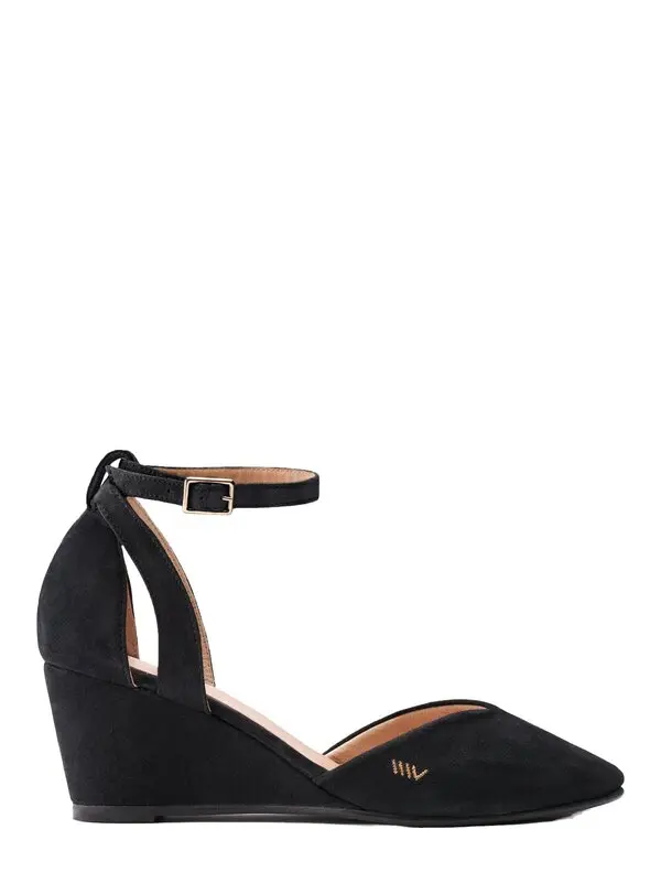 VISCATA Garda Suede Wedge Sandals - Black