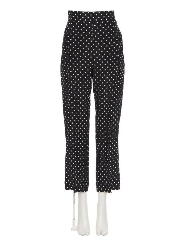 Valentino Garavani Polka Dot Straight Leg Trousers - Black