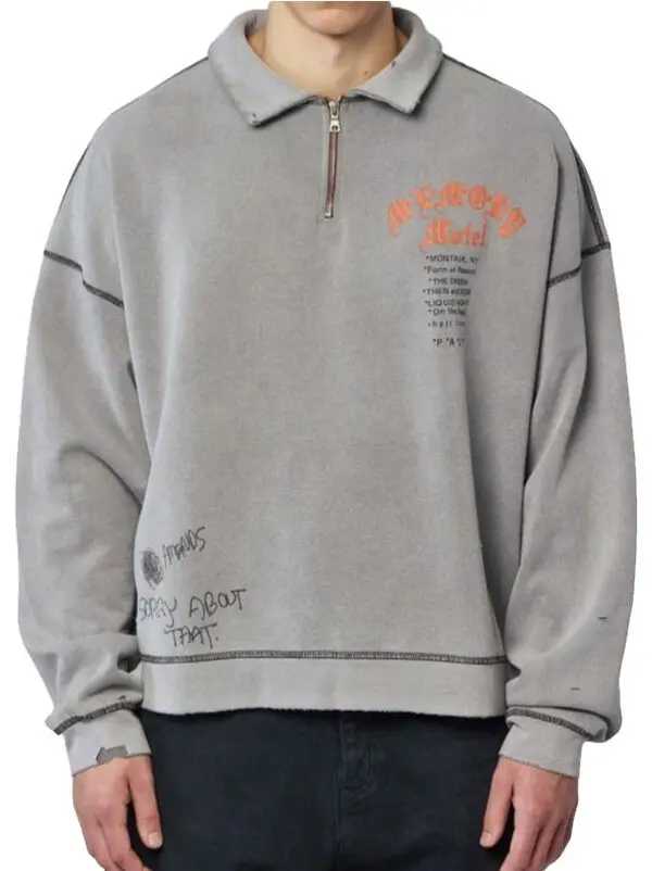 PALY HOLLYWOOD Half-zip Hoodie - Gray