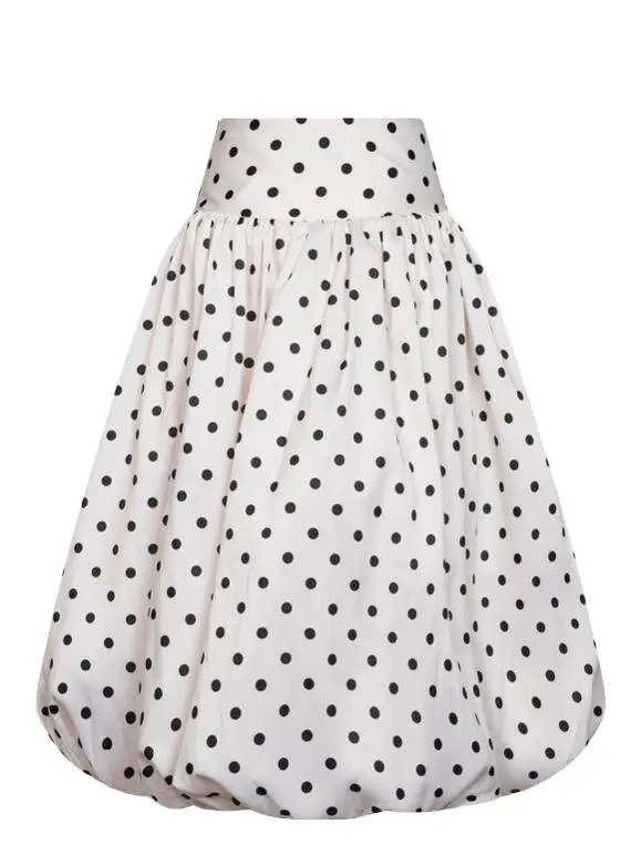 SELF-PORTRAIT Polka-dot Skirt - Cream
