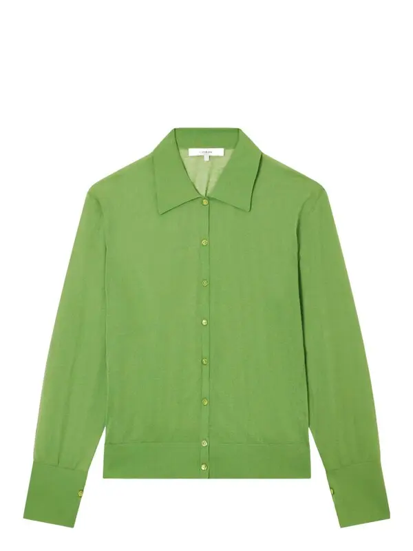 FRAME Long-sleeved Blended Cardigan - Green