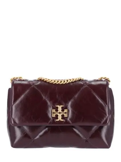Tory Burch Small Kira Diamond Quilt Distressed Shoulder Bag - Brown