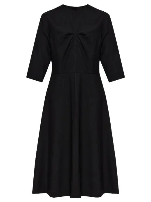 Marni Twist-detail Wool Midi Dress - Black