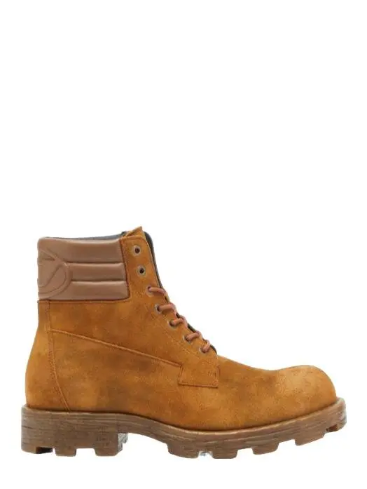 DIESEL® Lace-up Ankle Boots With Padded Collar And Logo Detail - Camel