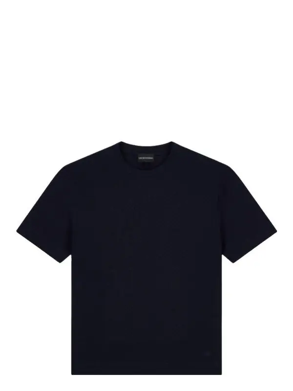 Emporio Armani Short-sleeve Chevron-knit T-shirt - Blue