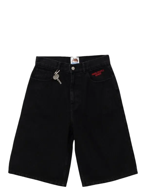 CARNE BOLLENTE Embroidered Denim Shorts - Black