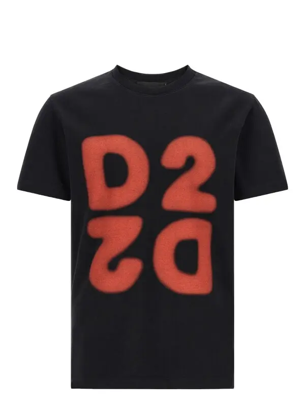 Dsquared2 Logo Printed Crewneck T-shirt - Black