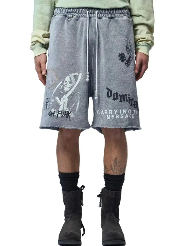 PALY HOLLYWOOD Drawstring Athletic Shorts - Grey