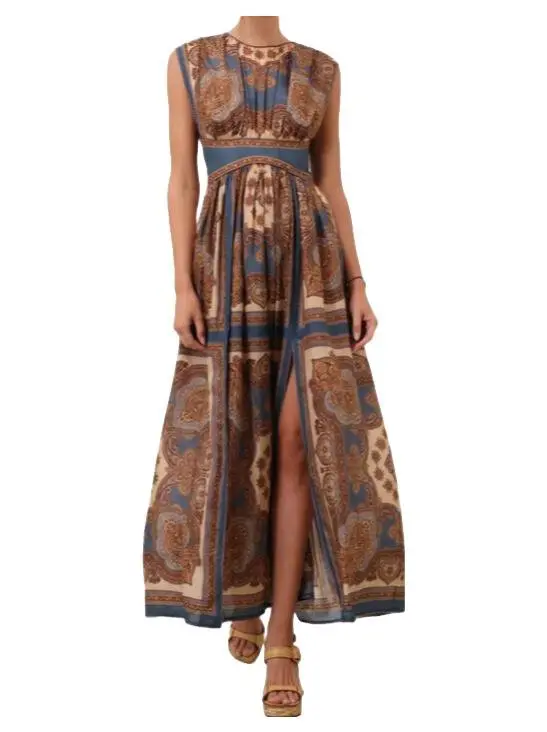 Zimmermann Paisley-print Sleeveless Maxi Dress - Brown