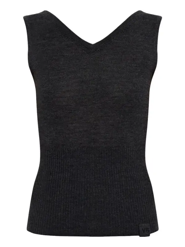 Victoria Beckham V-neck Knitted Vest - Black