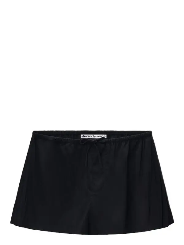 Alexander Wang Mid-rise Pleated Drawstring Shorts - Black