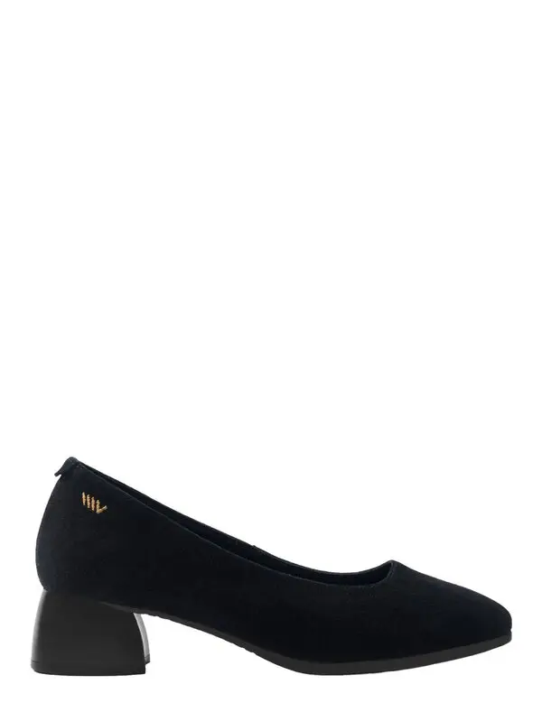 VISCATA Milan Low Block Heel Suede Pumps - Black