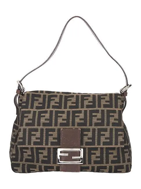 FWRD RENEW Fendi Zucca Canvas Mama Forever Baguette Shoulder Bag - Brown