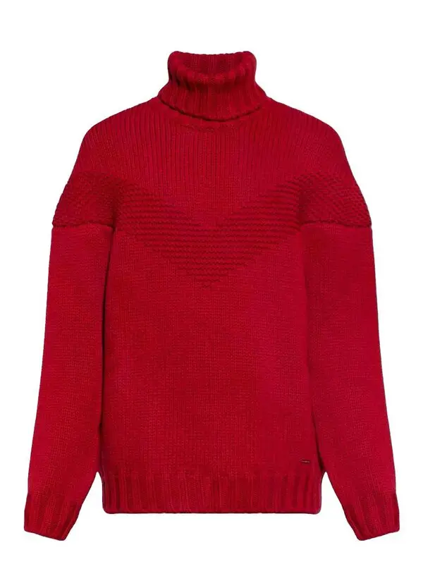 Dsquared2 Chevron Knit Roll Neck Sweater - Red