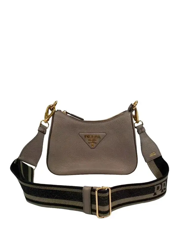 Prada Logo-strap Shoulder Bag - Brown