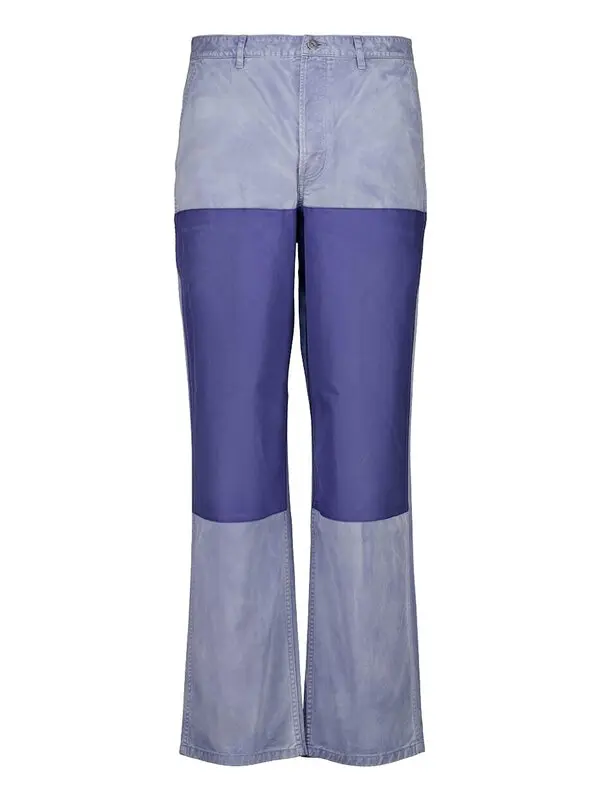 Dior Patchwork Cotton Trousers - Blue