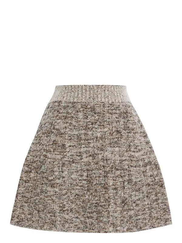 Stella McCartney Marled Wool-blend Knit Mini Skirt - Gray