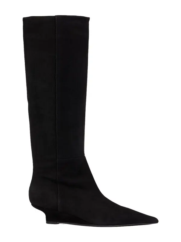 TOTEME Sharp 40 Suede Knee Boots - Black