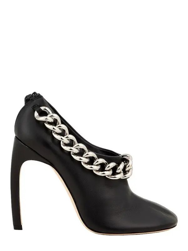 Victoria Beckham Carmen Chain Embellished Leather Pumps - Black