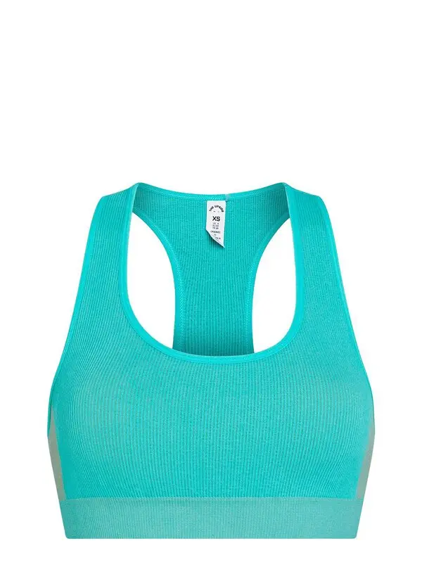 The Upside Ribbed Jersey Sports Bra - Turquoise
