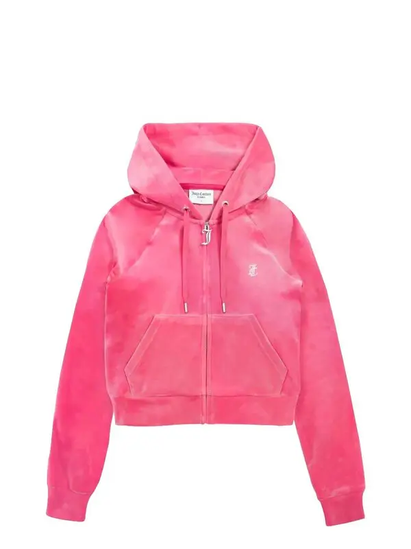 Juicy Couture Diamanté Textured Hoodie - Pink