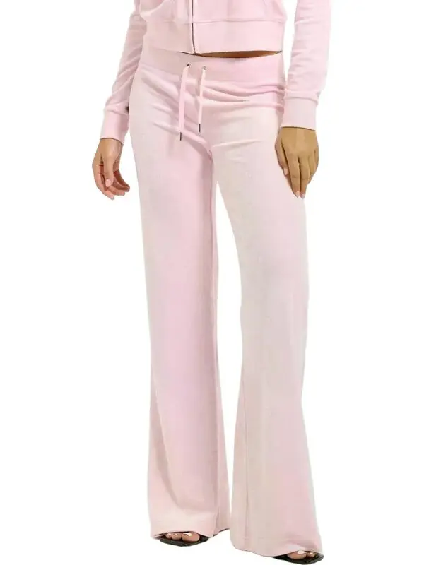 Juicy Couture Monogram Velour Track Pants - Pink