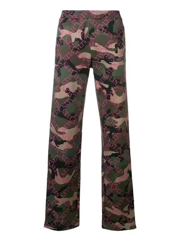 Valentino Garavani Vltn Grid Print Track Pants - Green