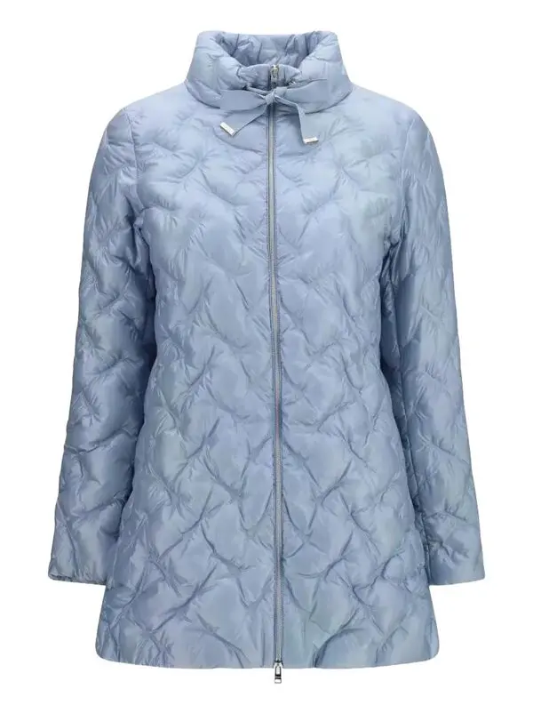Herno Midi Quilted High-neck Jacket - Blue