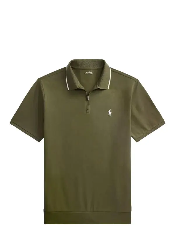 Polo Ralph Lauren Logo-embroidered Zip-up Polo Shirt - Green