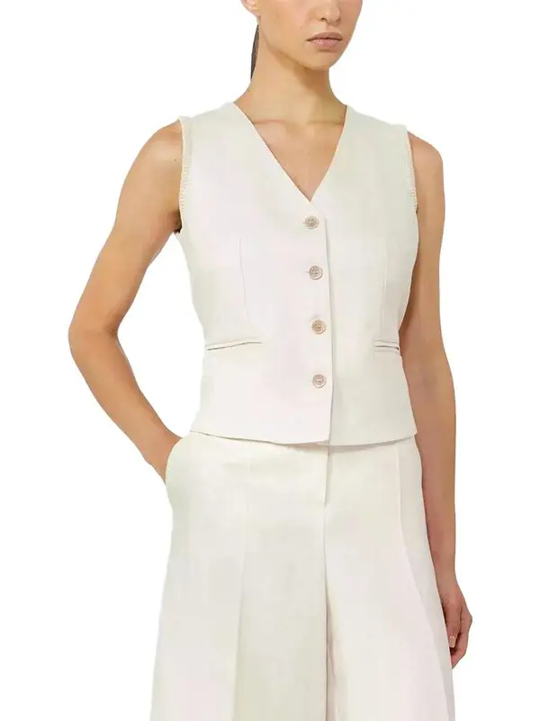 Max Mara Cable-knit Button-up Waistcoat - Neutrals