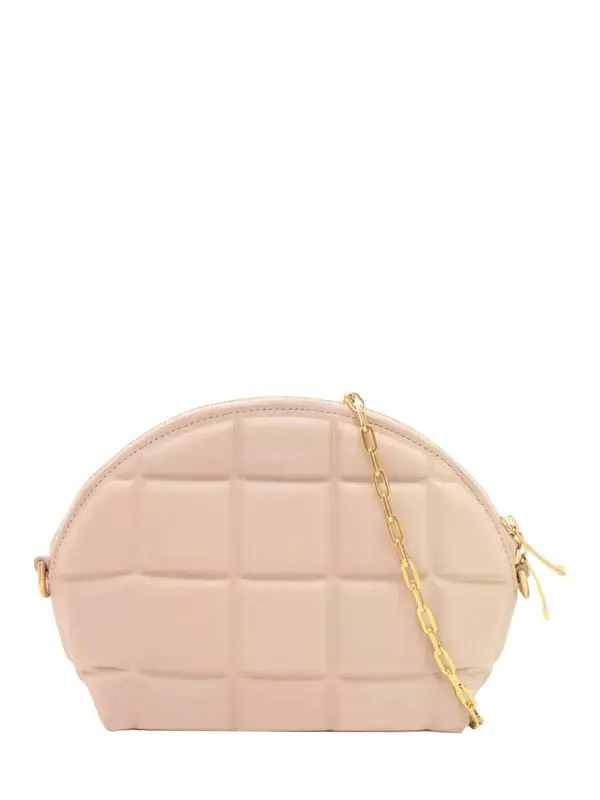 Bottega Veneta Mini Padded Nappa Half Moon Chain Crossbody Bag - Pink