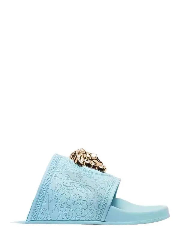 Versace Medusa Plaque Slides - Blue