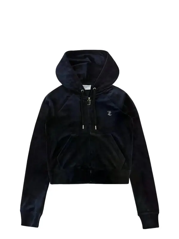 Juicy Couture Diamanté Velour Hoodie - Blue