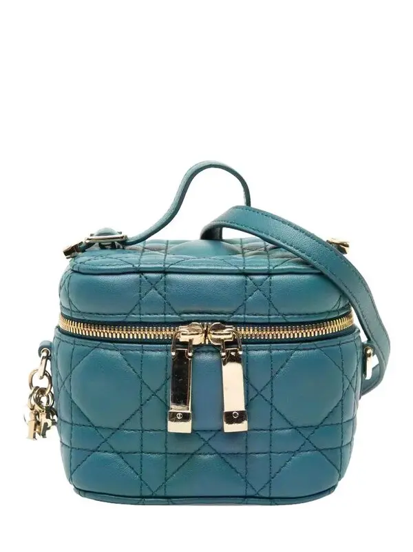 Dior Micro Lambskin Lady Vanity Case Satchel - Blue