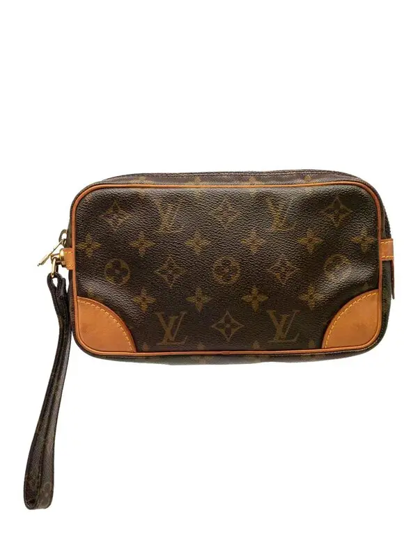 LOUIS VUITTON Monogram Marly Dragonne Pm Clutch Bag - Brown