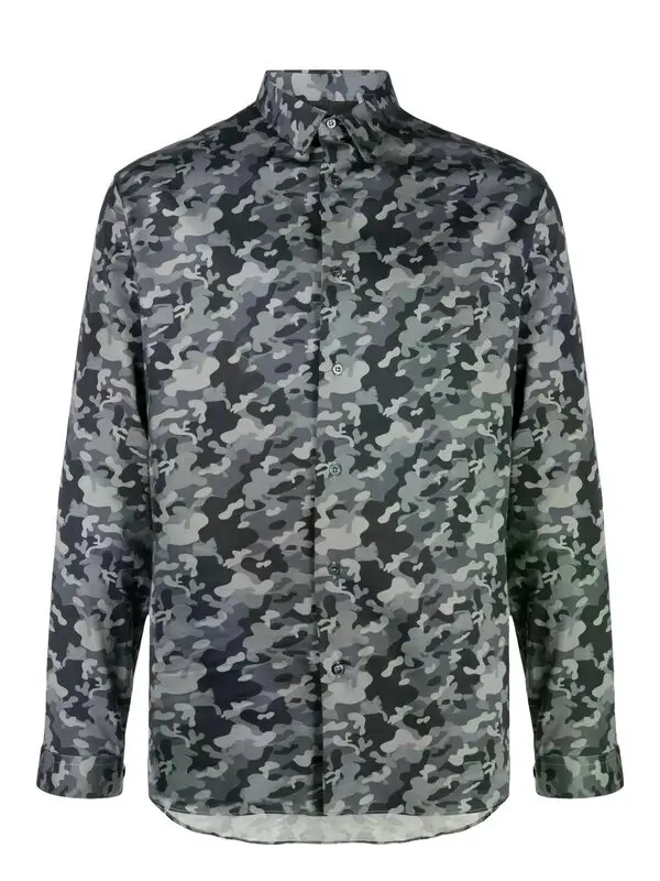 Philipp Plein Camouflage Longsleeved Shirt - Grey
